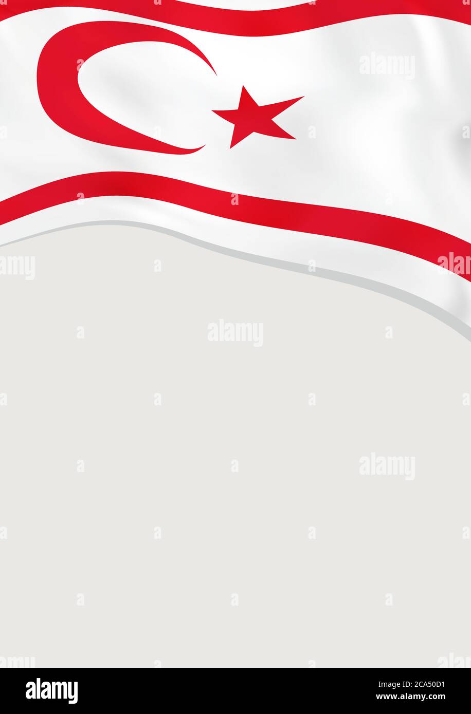 Leaflet design with flag of Northern Cyprus. Vector template Stock ...