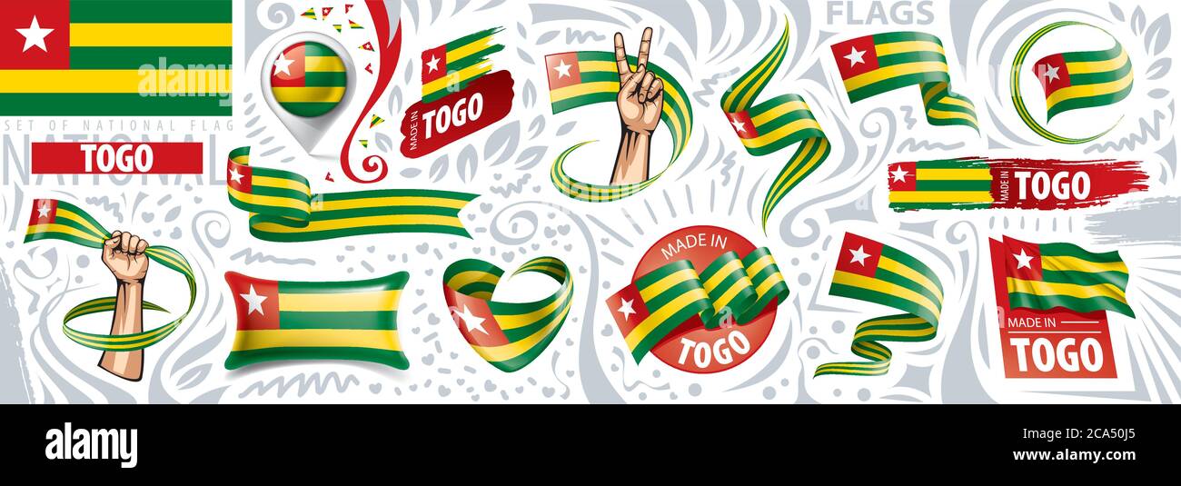 Vector set of the national flag of Togo in various creative designs ...