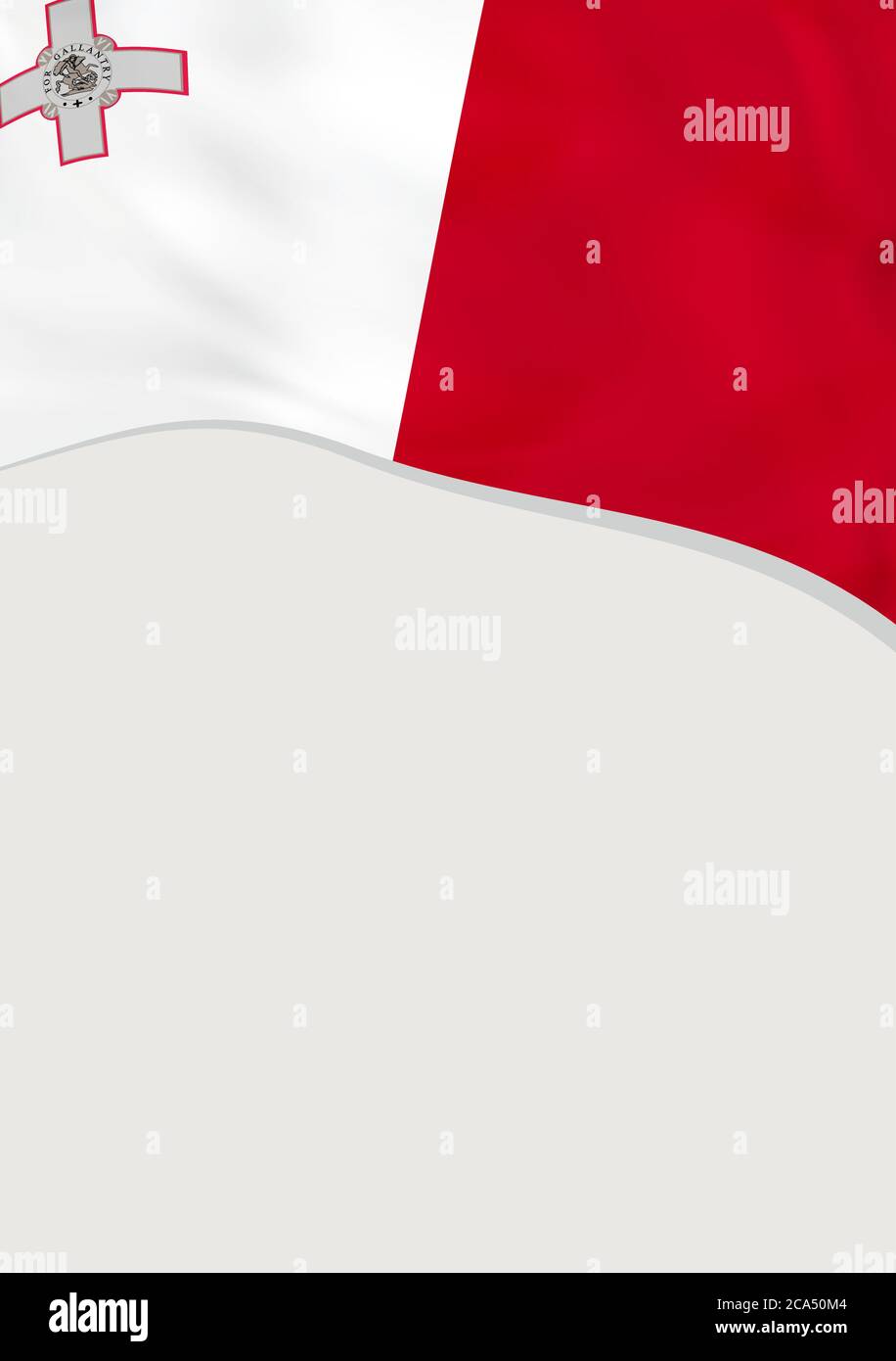 Leaflet design with flag of Malta. Vector template Stock Vector Image ...