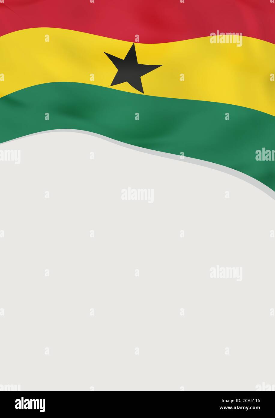 Leaflet design with flag of Ghana. Vector template Stock Vector Image ...