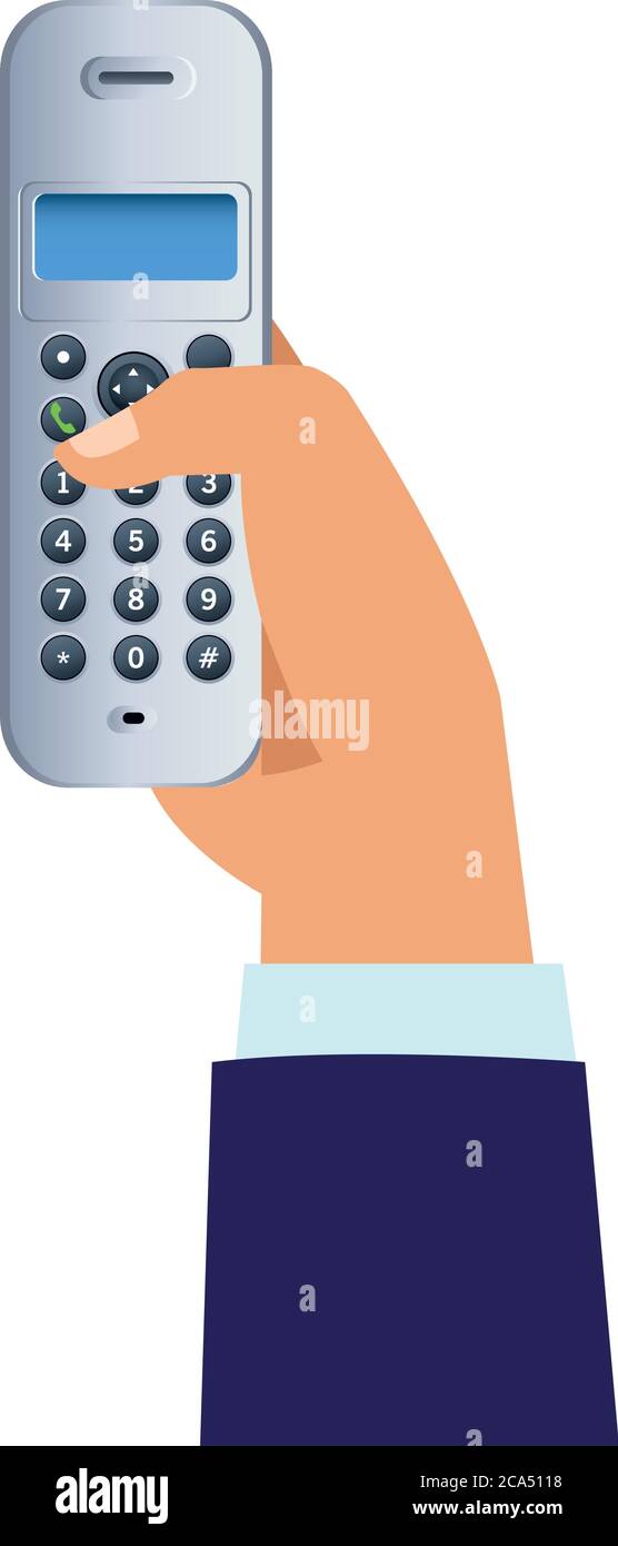 Hand cordless phone Stock Vector Images - Alamy