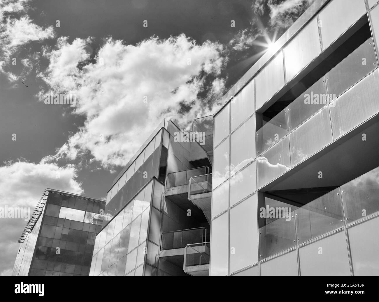 Shiny facades of buildings in Barcelona Stock Photo - Alamy