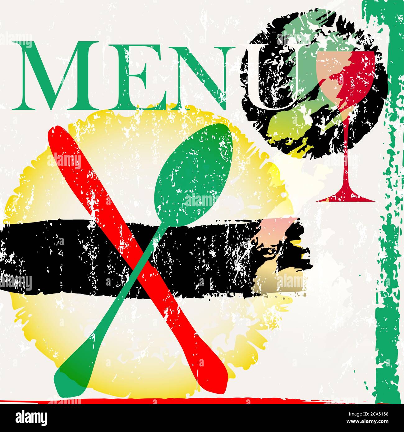 menu card design template for restaurant, free copy space, with strokes ...