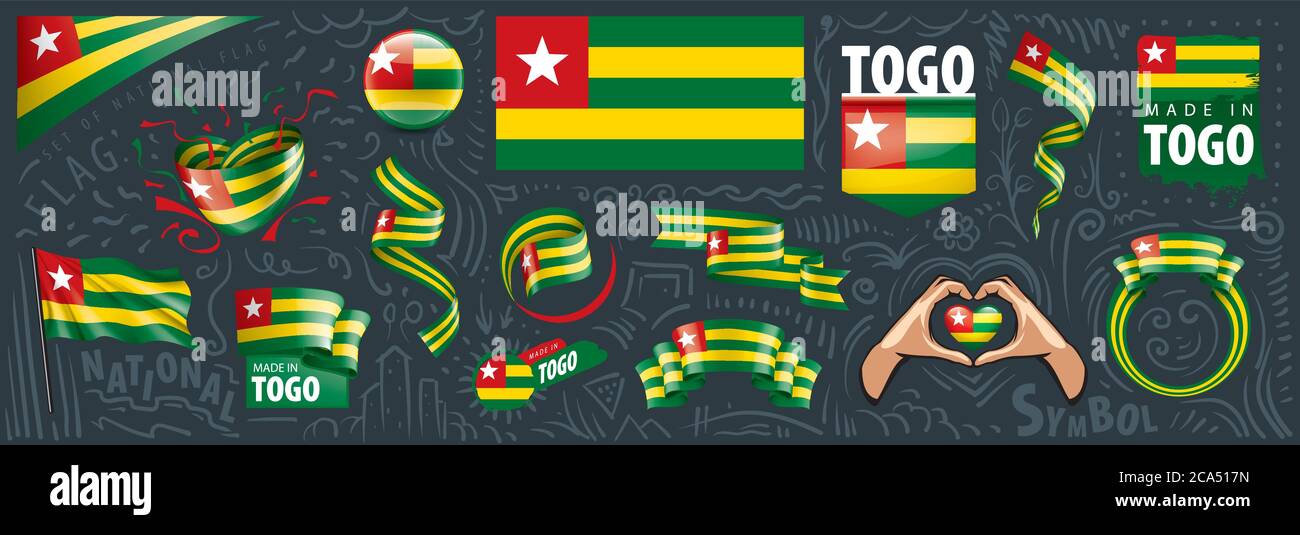 Vector set of the national flag of Togo in various creative designs ...