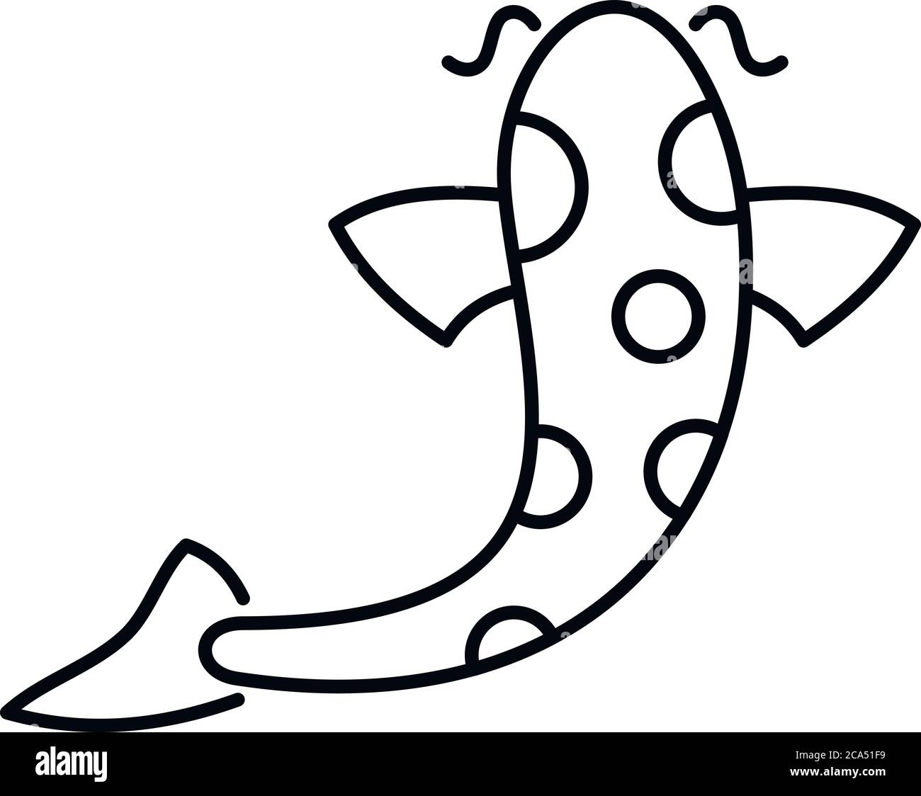 Koi carp fish icon. Outline koi carp fish vector icon for web design ...