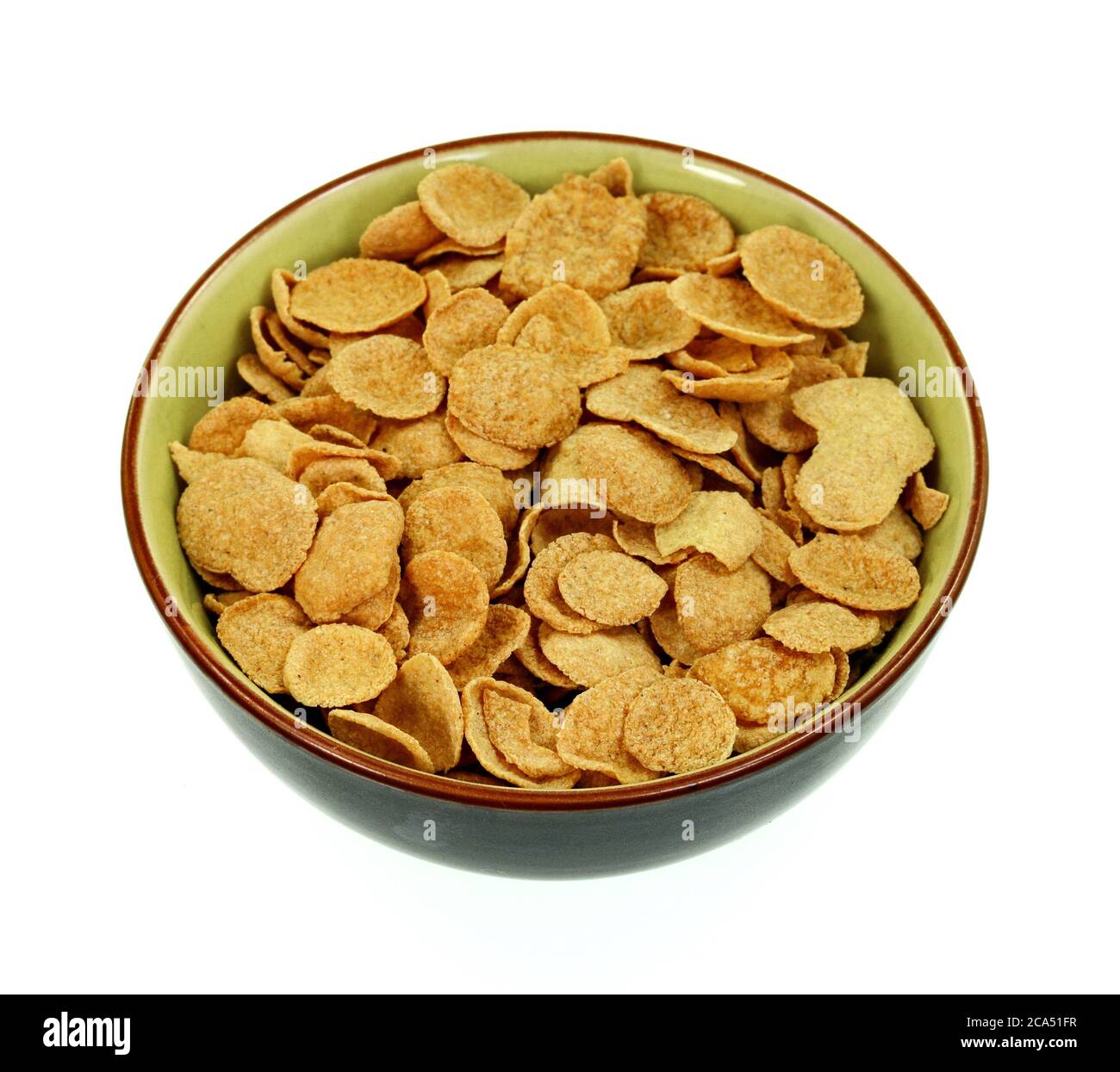 Cornflakes in a bowl isolated on white background Stock Photo - Alamy
