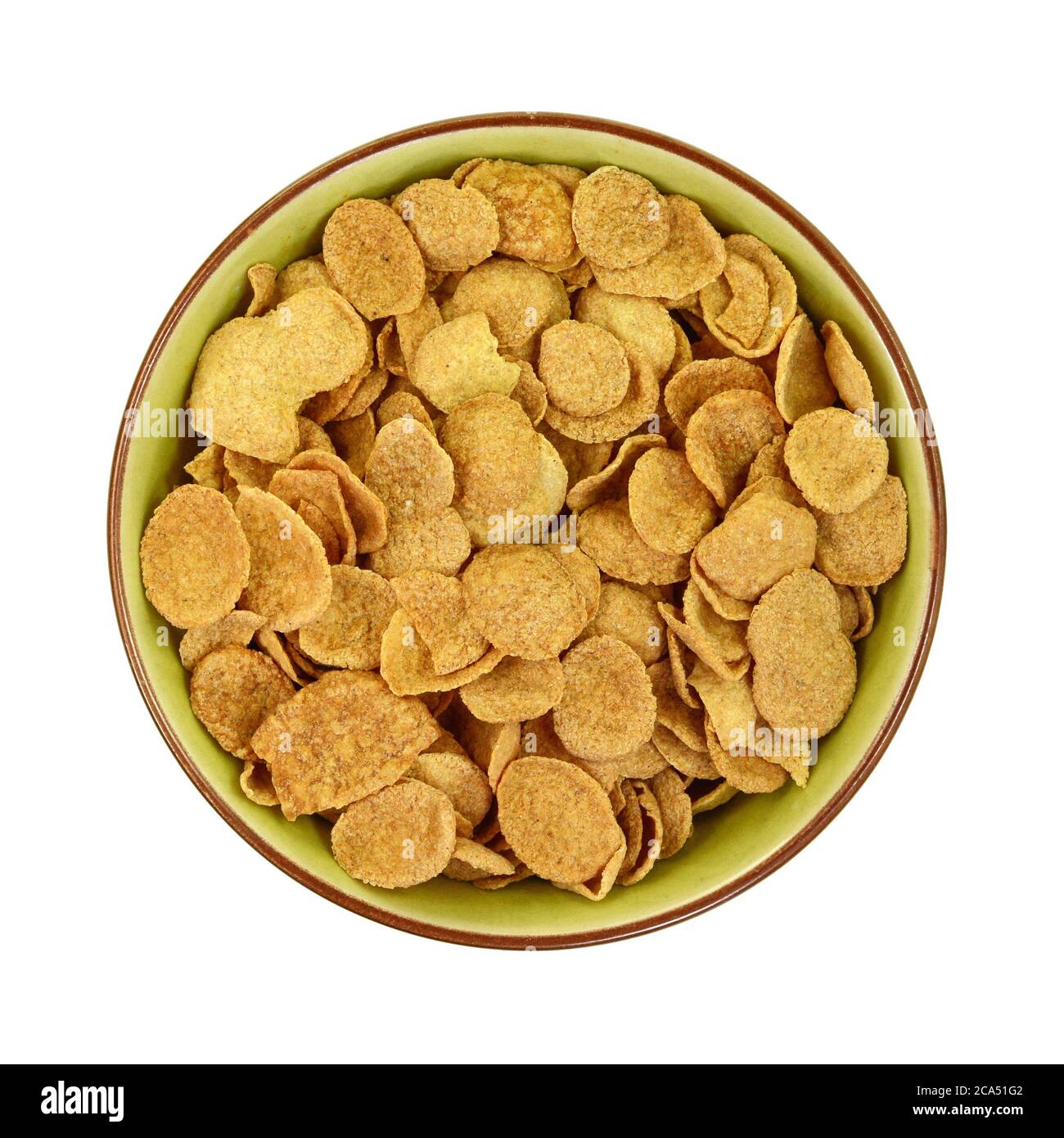 Cornflakes in a bowl isolated on white background Stock Photo - Alamy