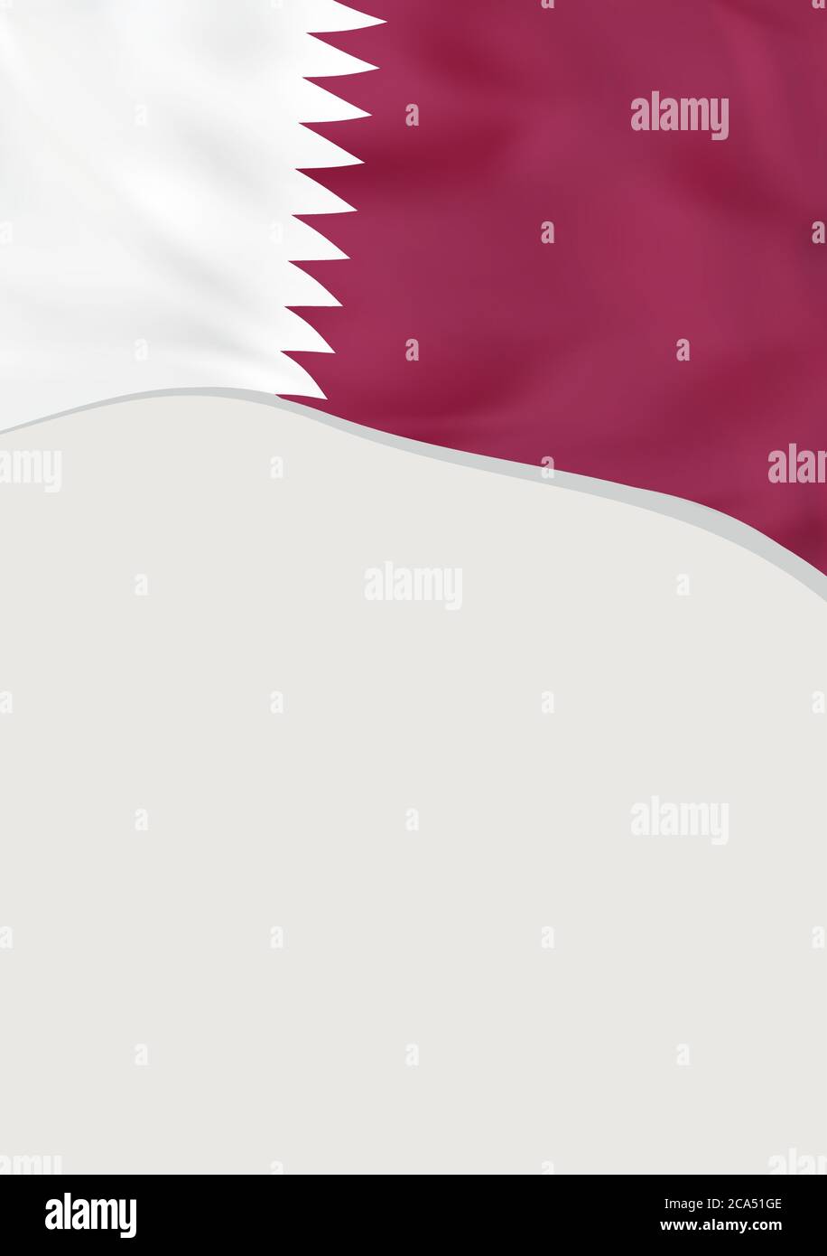 Leaflet design with flag of Qatar. Vector template Stock Vector Image ...