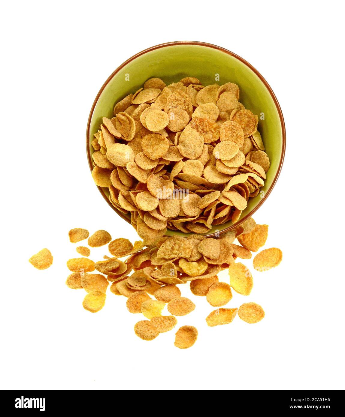 Cornflakes in a bowl isolated on white background Stock Photo - Alamy