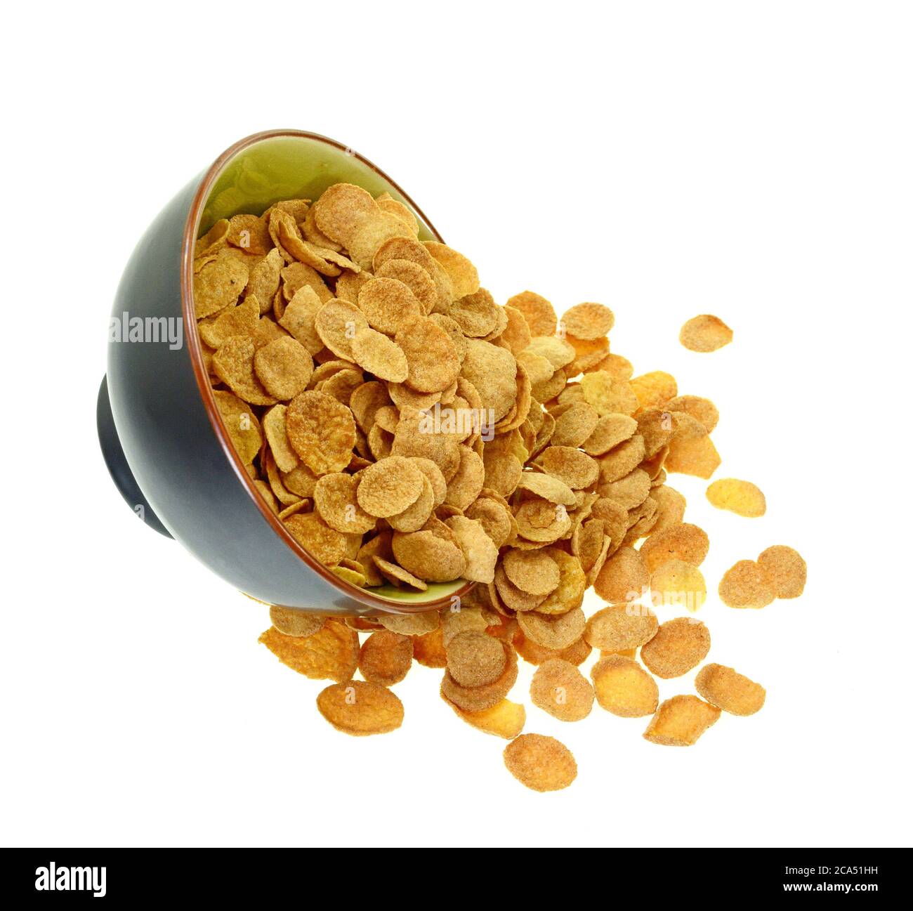 Cornflakes in a bowl isolated on white background Stock Photo - Alamy