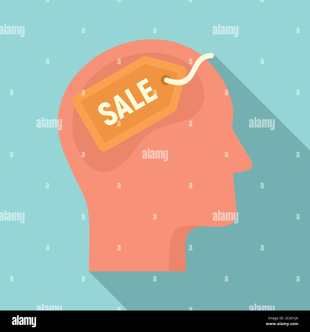 Sale neuromarketing icon. Flat illustration of sale neuromarketing ...