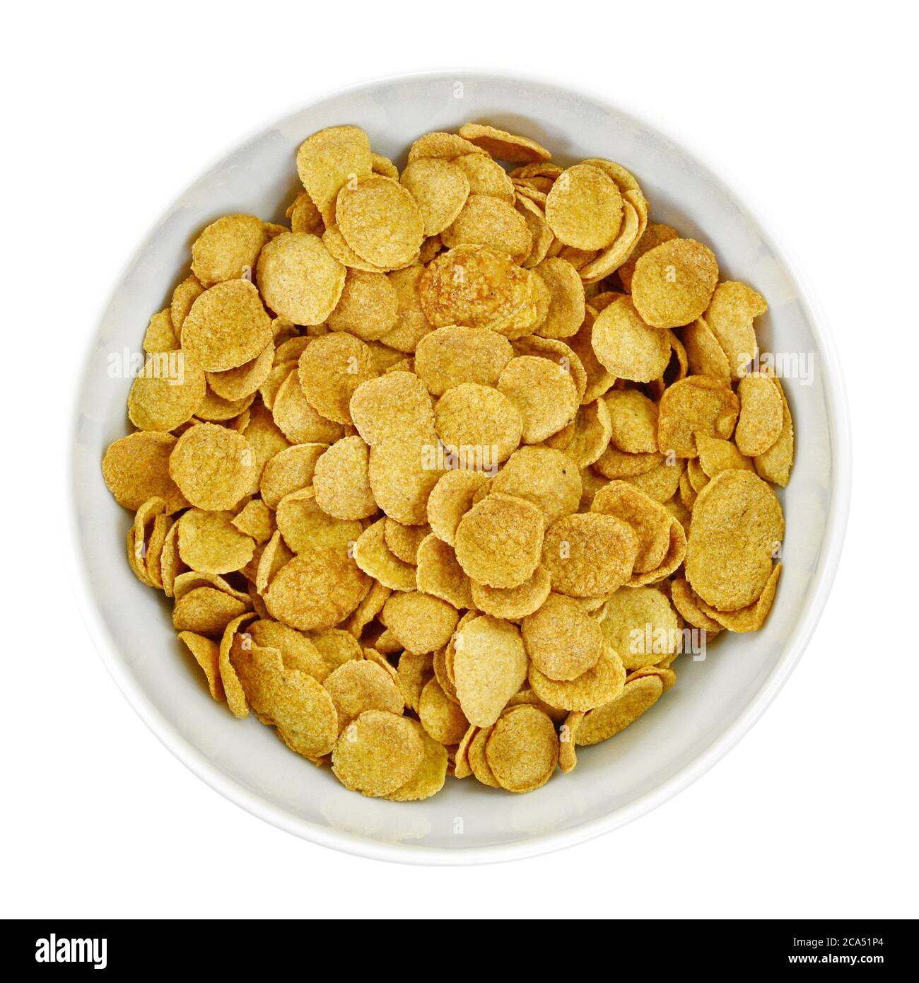 Cornflakes in a bowl isolated on white background Stock Photo - Alamy