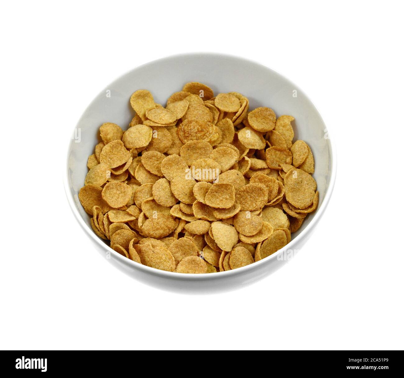 Cornflakes in a bowl isolated on white background Stock Photo - Alamy