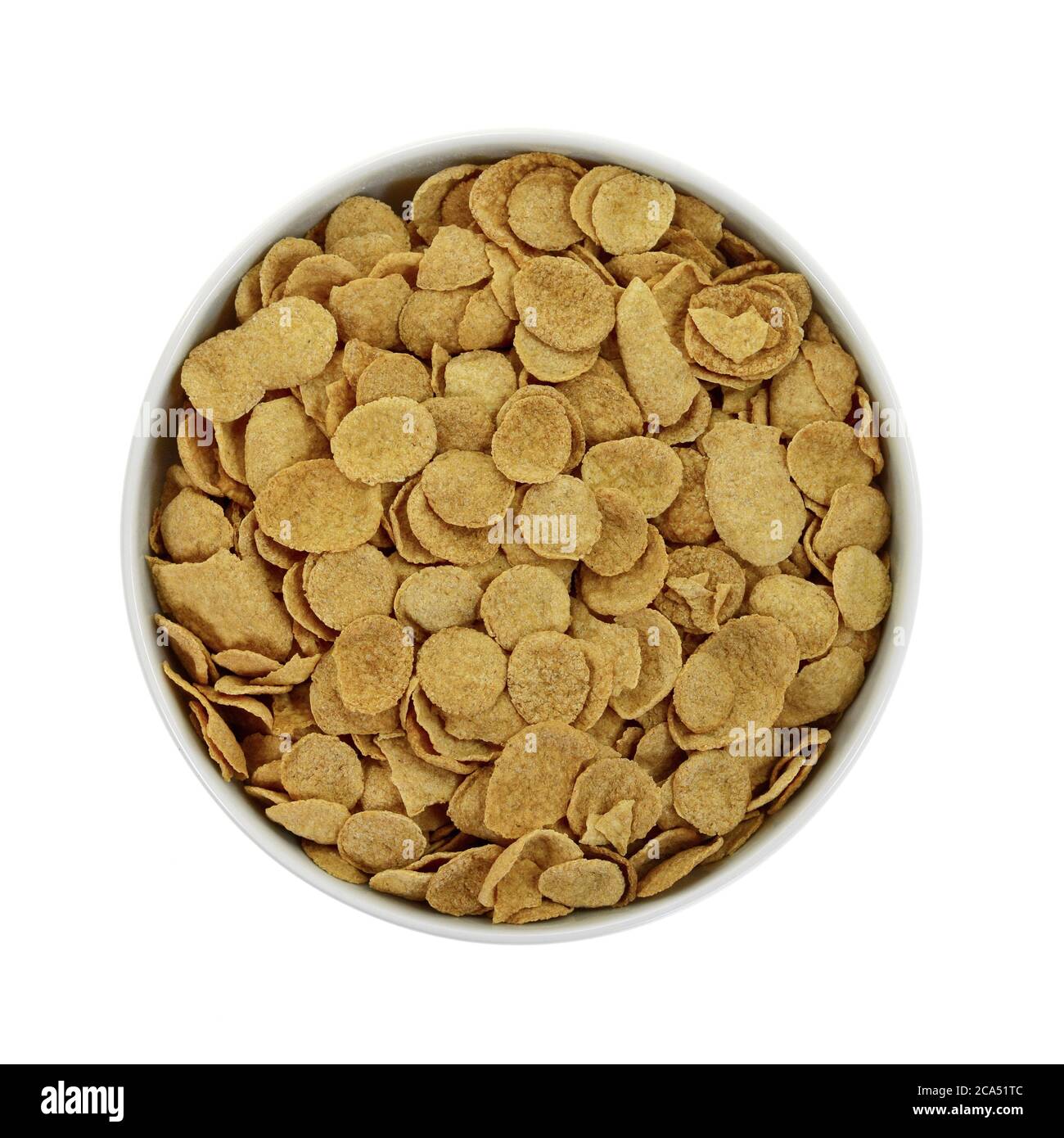Cornflakes in a bowl isolated on white background Stock Photo - Alamy