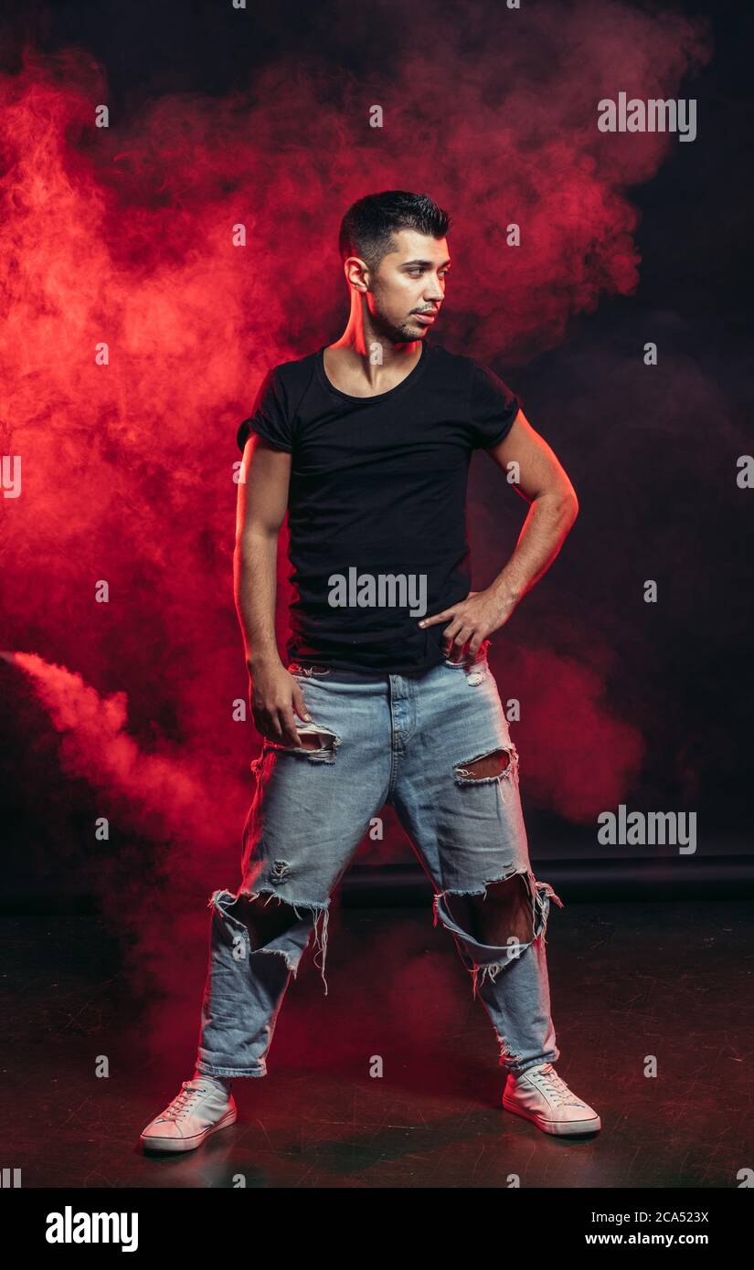 Black male dance model wearing jeans hi-res stock photography and ...
