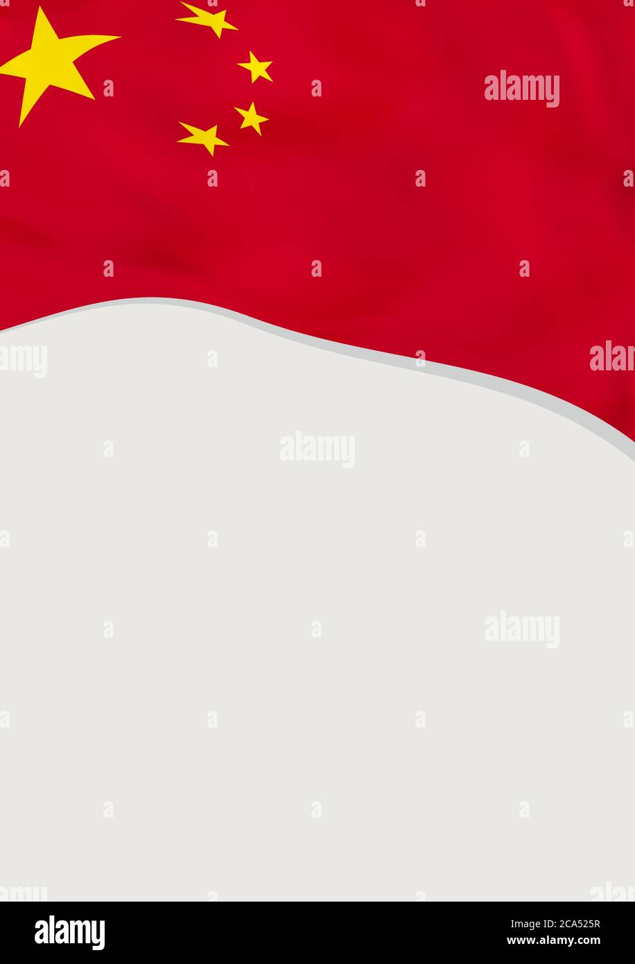 Leaflet design with flag of China. Vector template Stock Vector Image ...