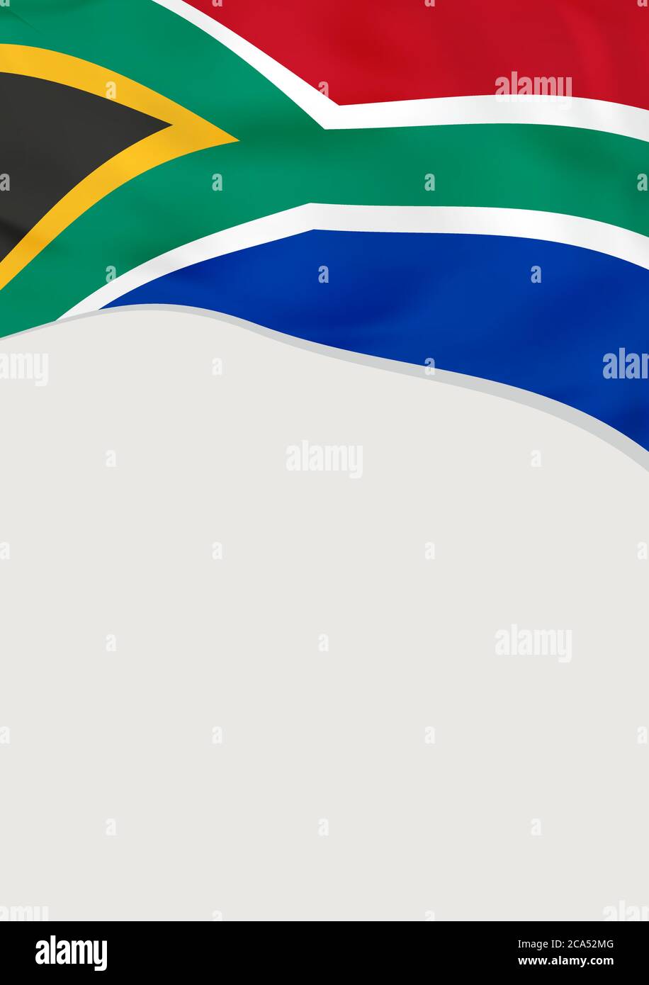 Leaflet design with flag of South Africa. Vector template Stock Vector ...