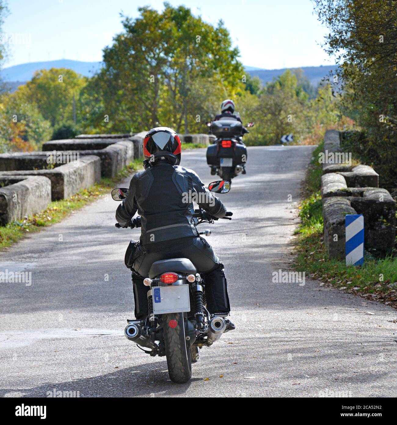 Motorcycle rider and fall color hi-res stock photography and images - Alamy