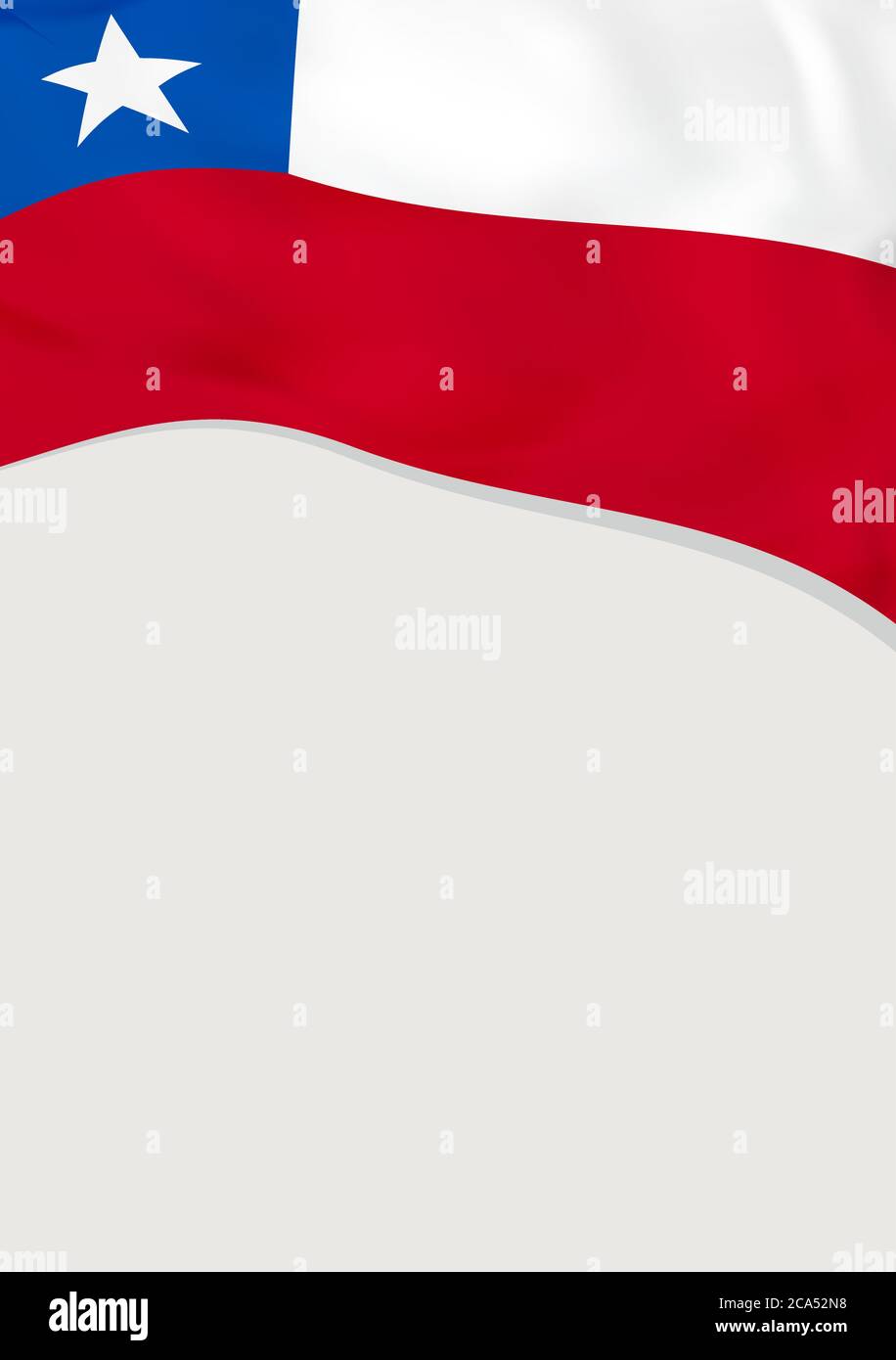 Leaflet design with flag of Chile. Vector template Stock Vector Image ...