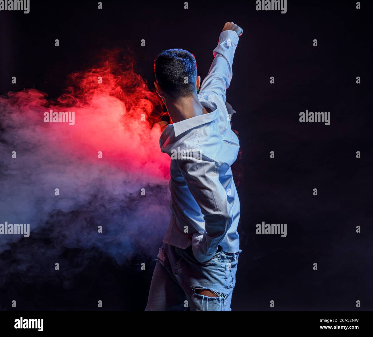 professional dancer man have good dance skills for performing street ...