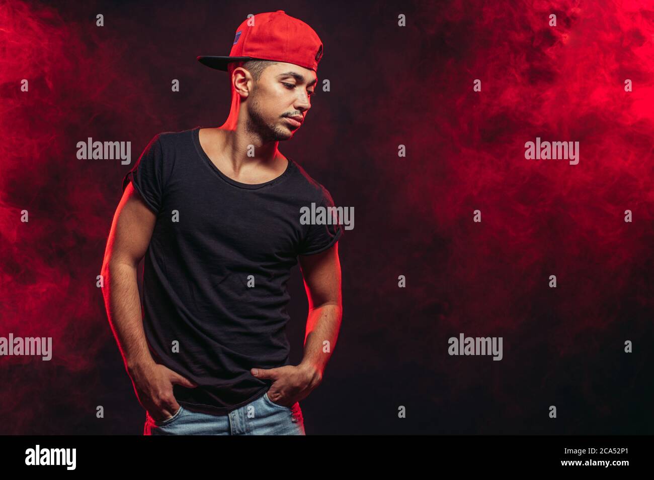 street dance, hip-hop, modern style of dancing concept. handsome ...