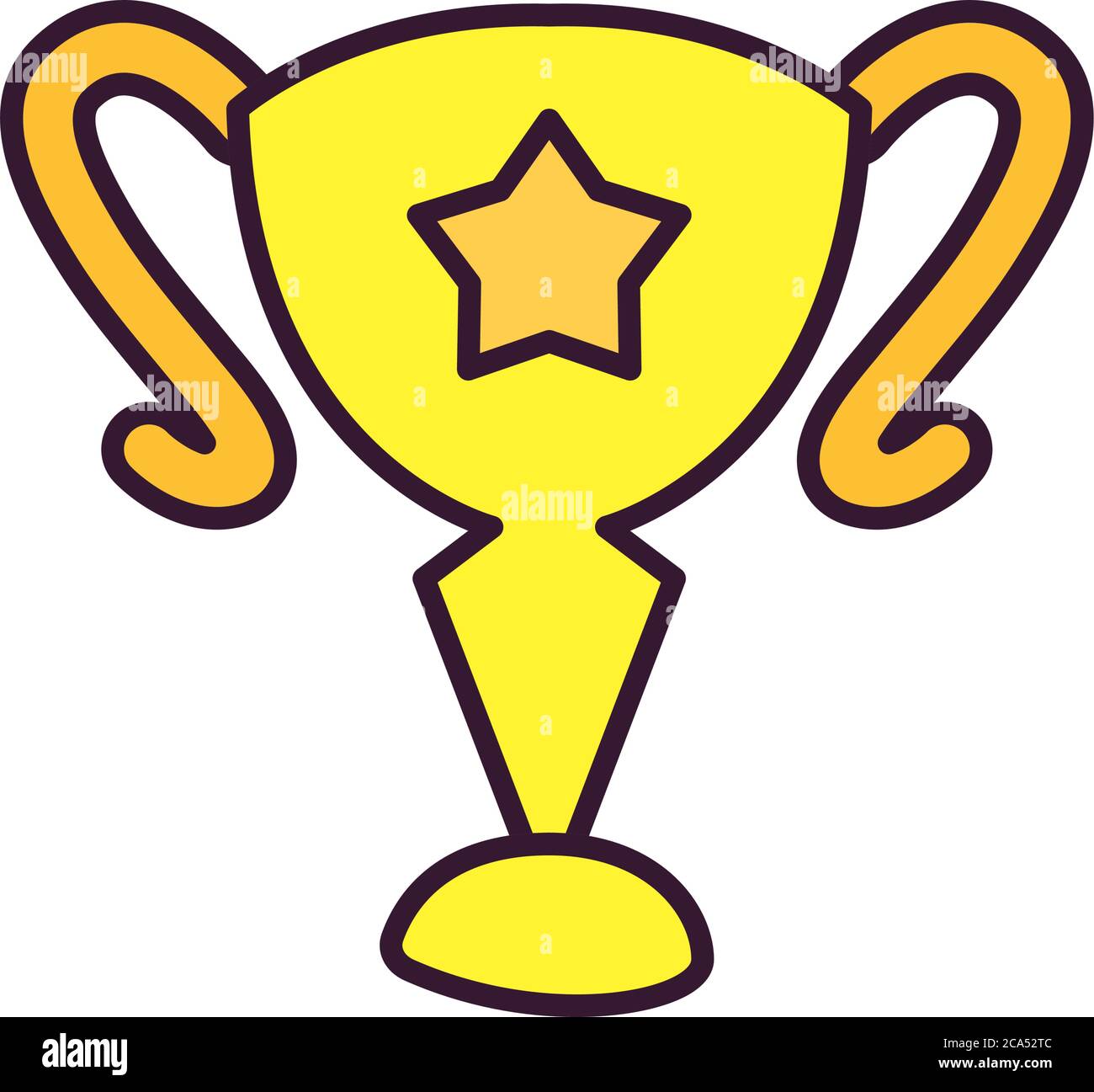 Trophy line and fill style icon design, Winner first position and ...