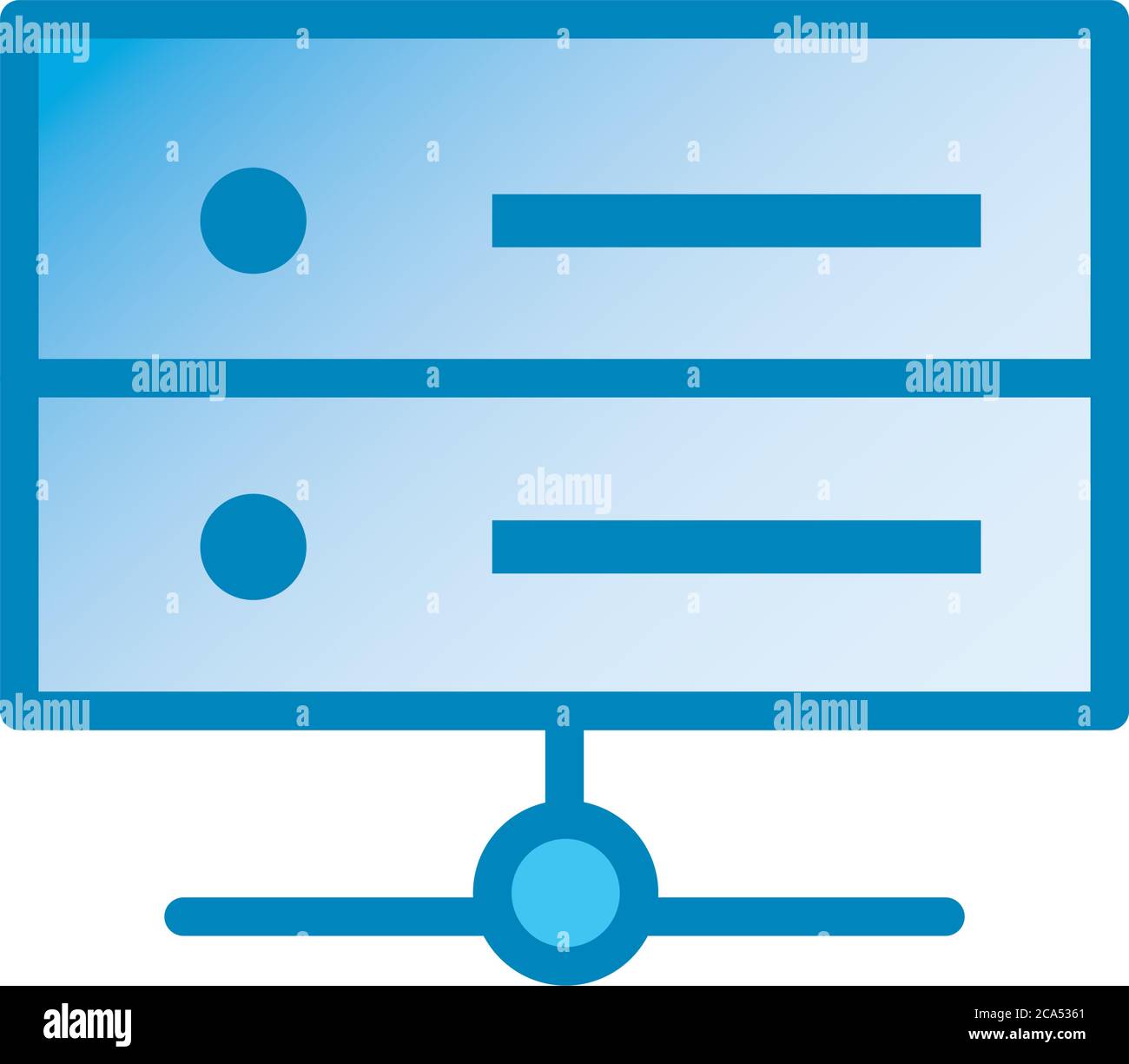 Web hosting line and gradient style icon design, Data center base security system hardware ...