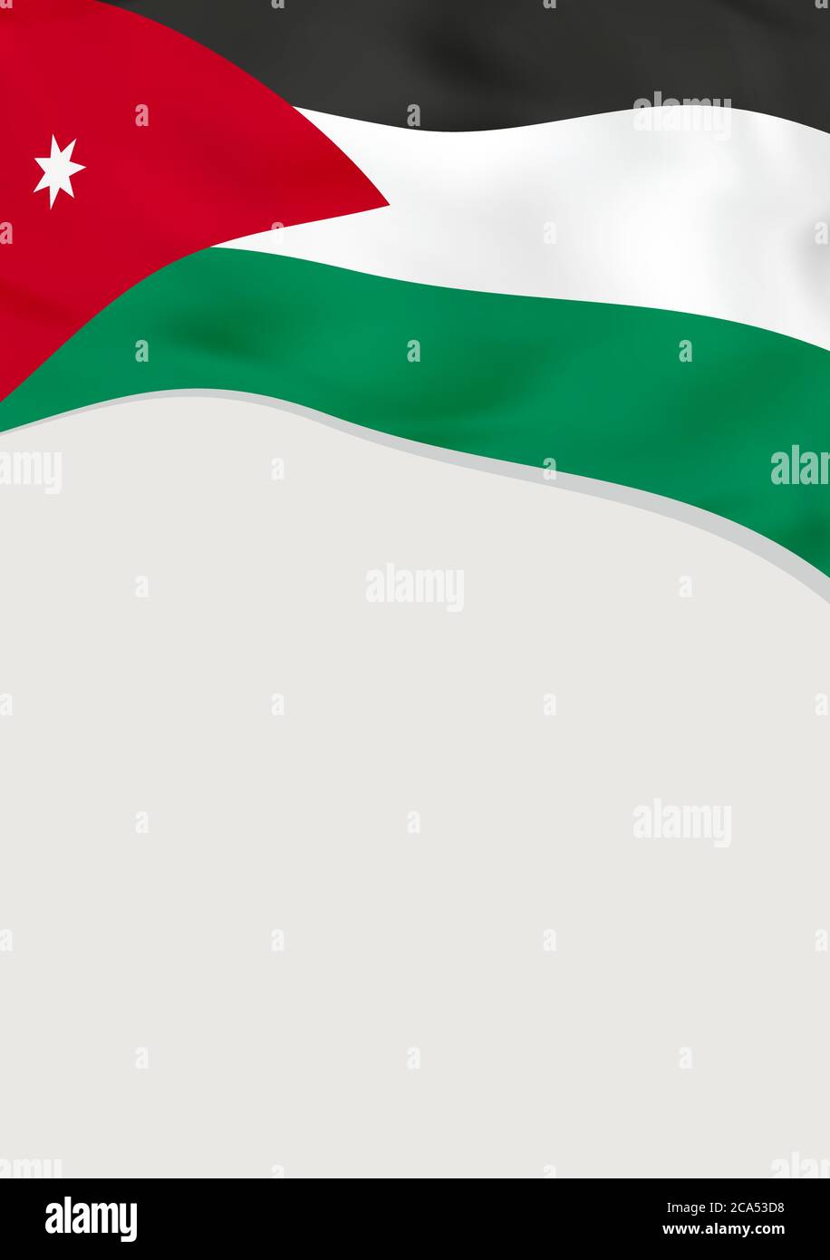 Leaflet design with flag of Jordan. Vector template Stock Vector Image ...