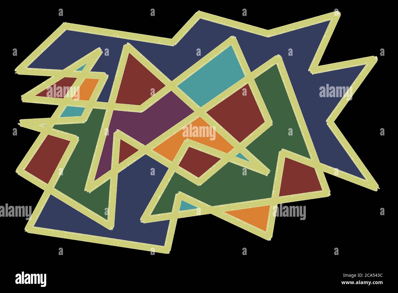 Matt colored triangles and quadrilaterals, mixed lines, mixed shapes ...