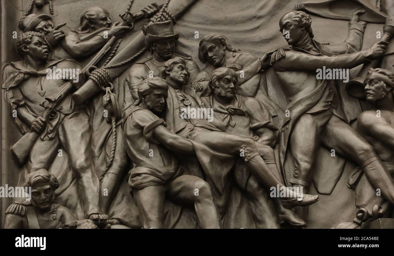 Detail relief nelsons column monument trafalgar square london hi-res ...