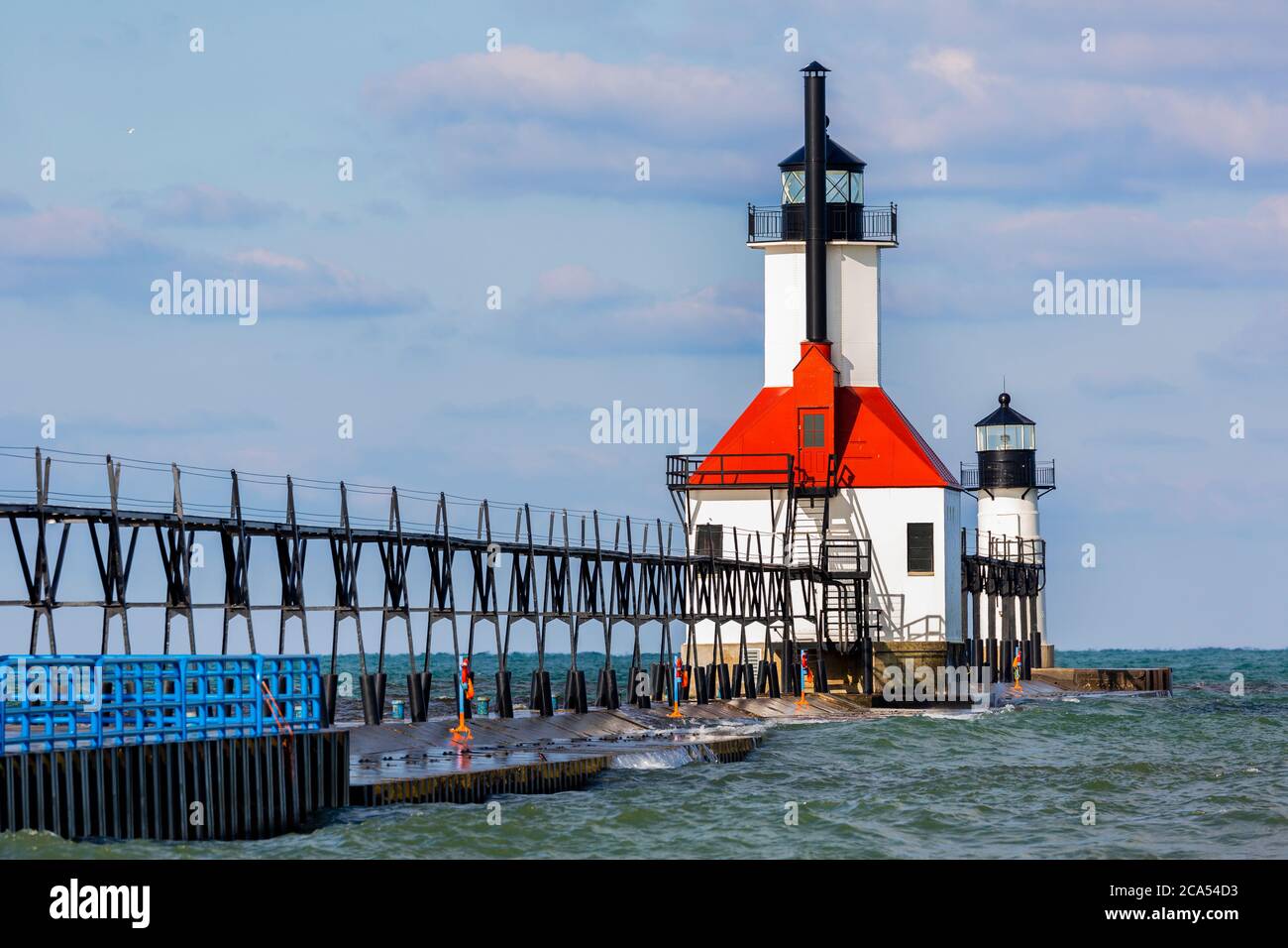 View of lighthouses in St. Joseph, Michigan, USA Stock Photo - Alamy