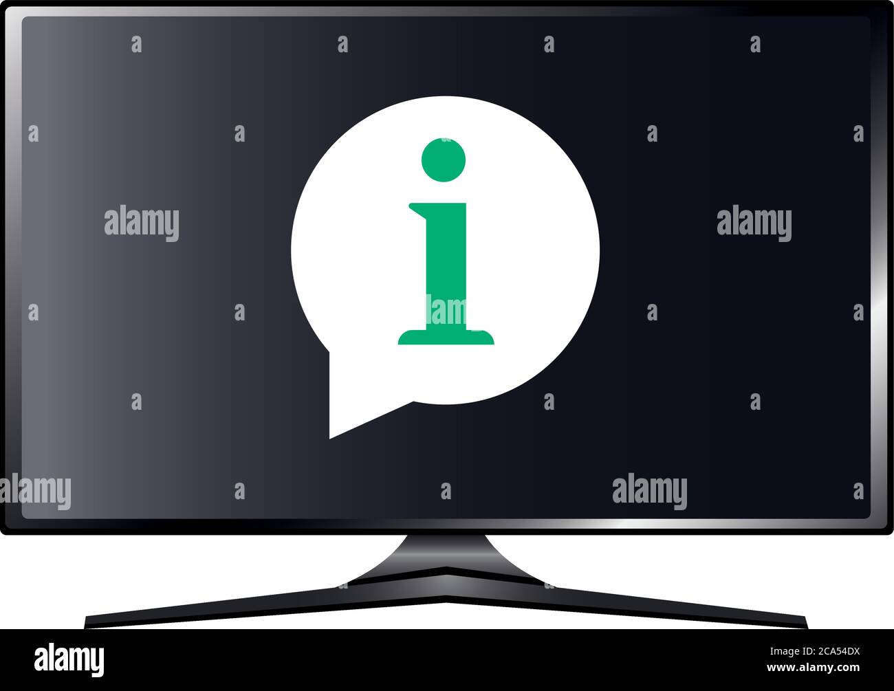 computer monitor display with alert symbol vector illustration design ...