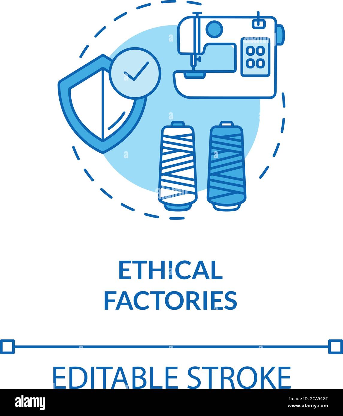 Ethical factories turquoise concept icon. Zero waste manufacture ...