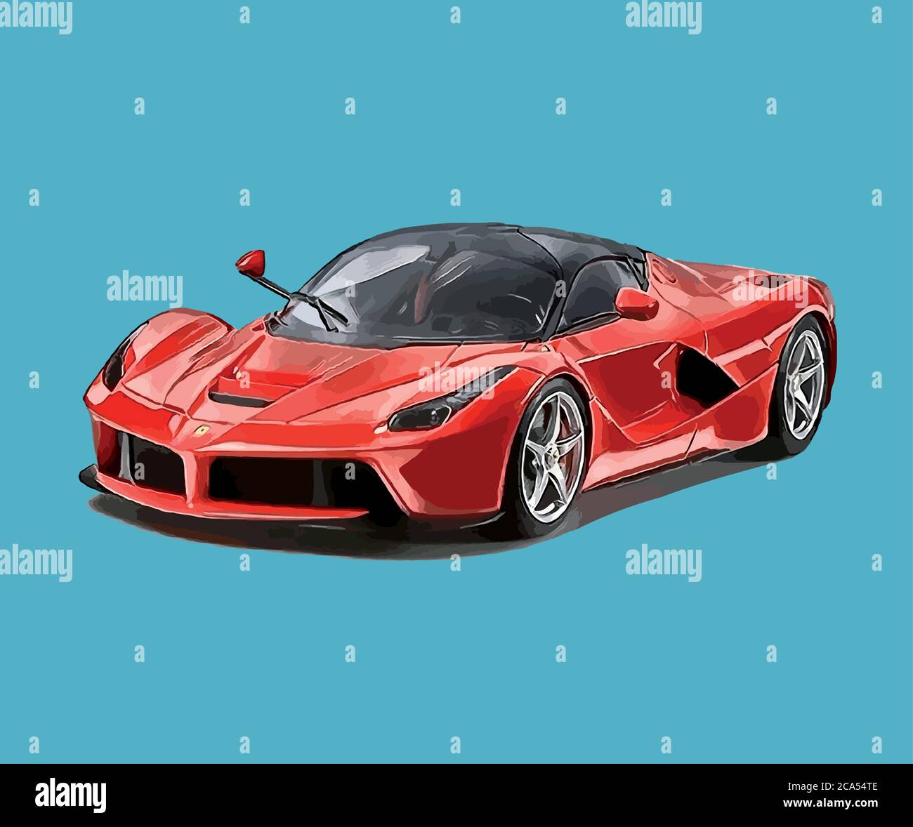 Red ferrari supercar Stock Vector Images - Alamy