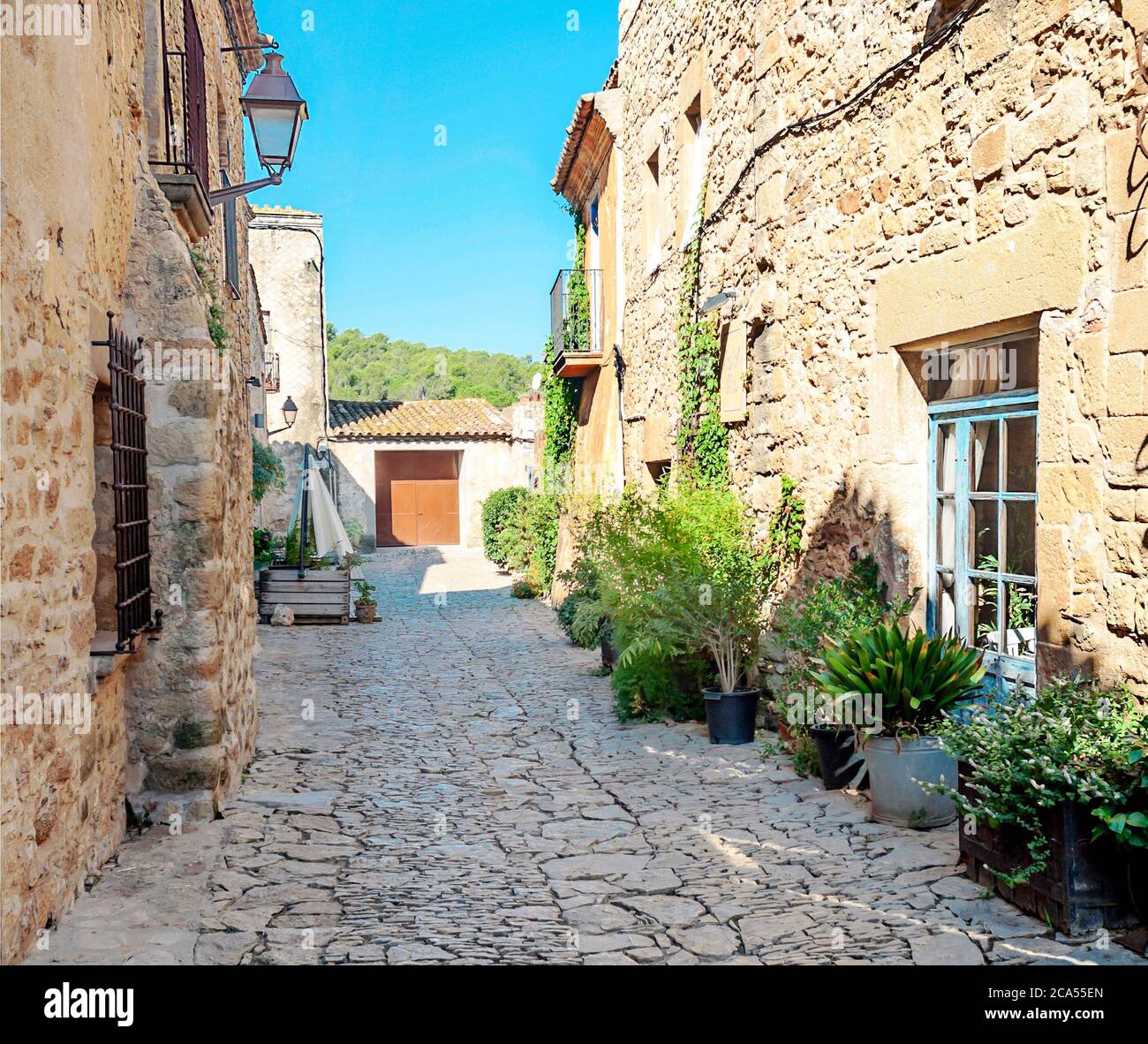 Medieval wall of peratallada hi-res stock photography and images - Alamy
