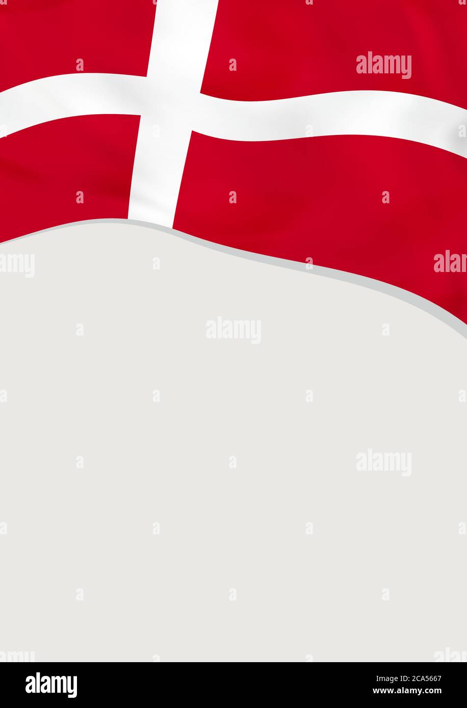 Leaflet design with flag of Denmark. Vector template Stock Vector Image ...