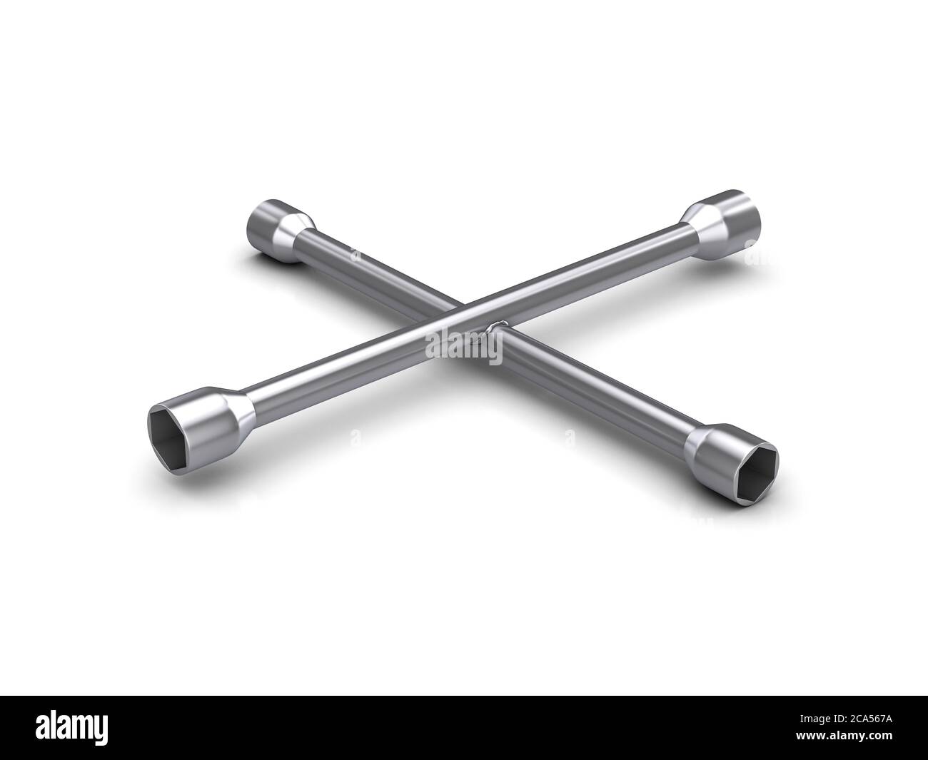 Cross wrench on a white background. 3d illustration Stock Photo - Alamy