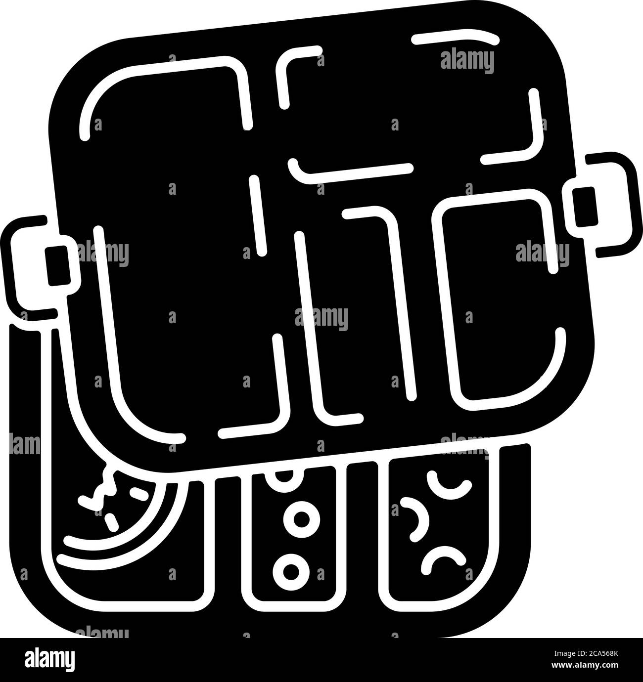 Reusable lunch box black glyph icon. Convenient food container. Zero ...