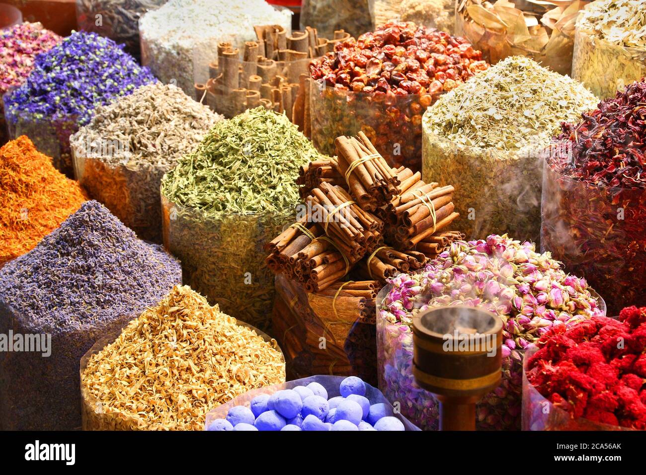 Dubai Spice Market (Dubai Spice Souk) - choice of colorful herbs and ...