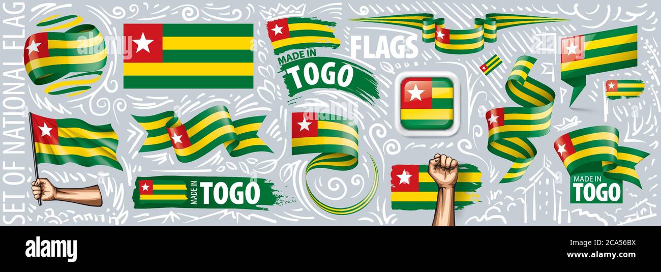 Vector set of the national flag of Togo in various creative designs ...