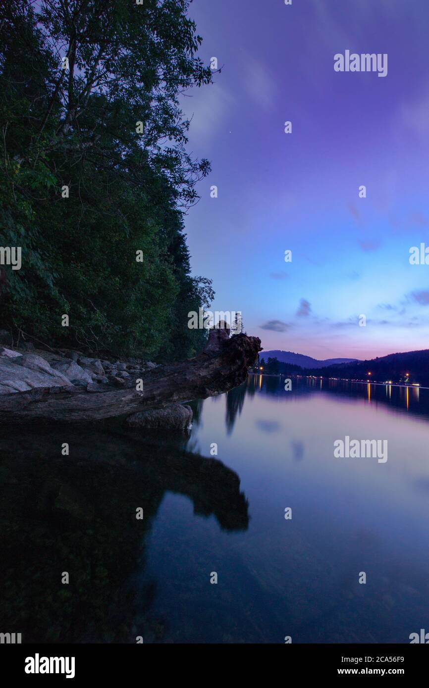 lake black wall sunset summer tree Stock Photo - Alamy