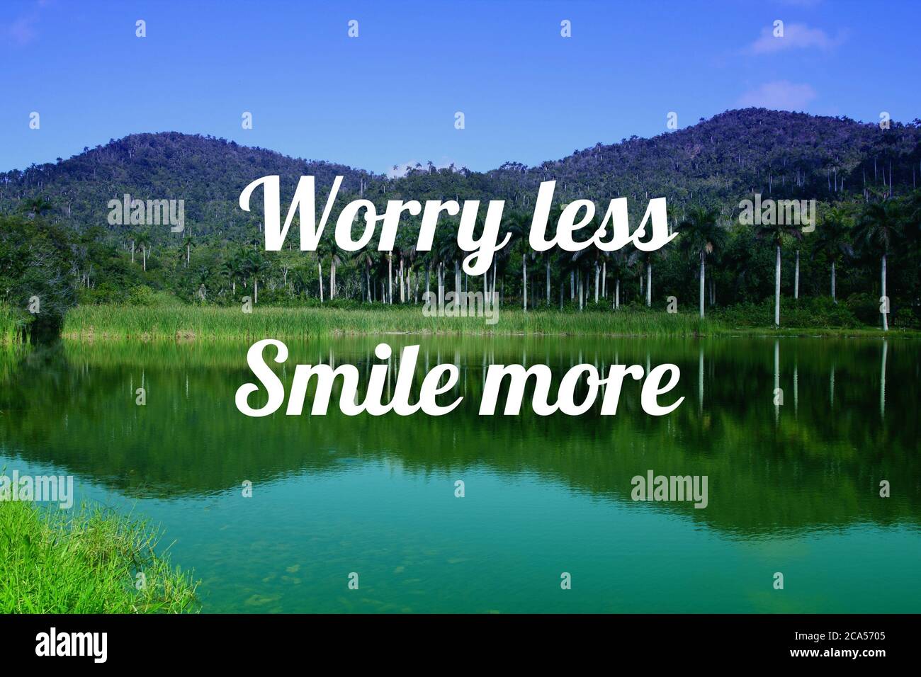 Worry less, smile more. Motivational quote poster. Success motivation ...