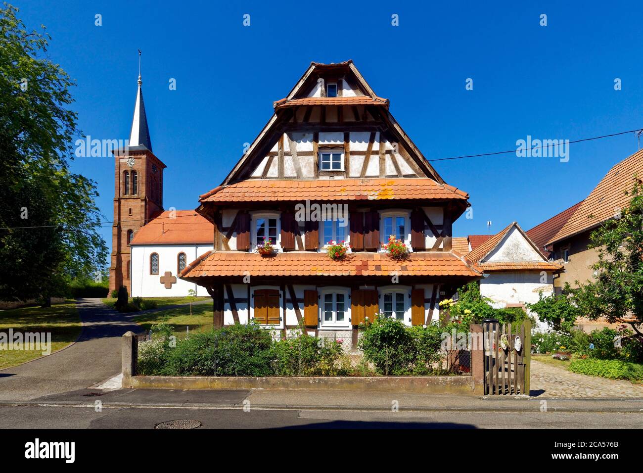 France, Bas Rhin, Hunspach, labelled Les Plus Beaux Villages de France ...