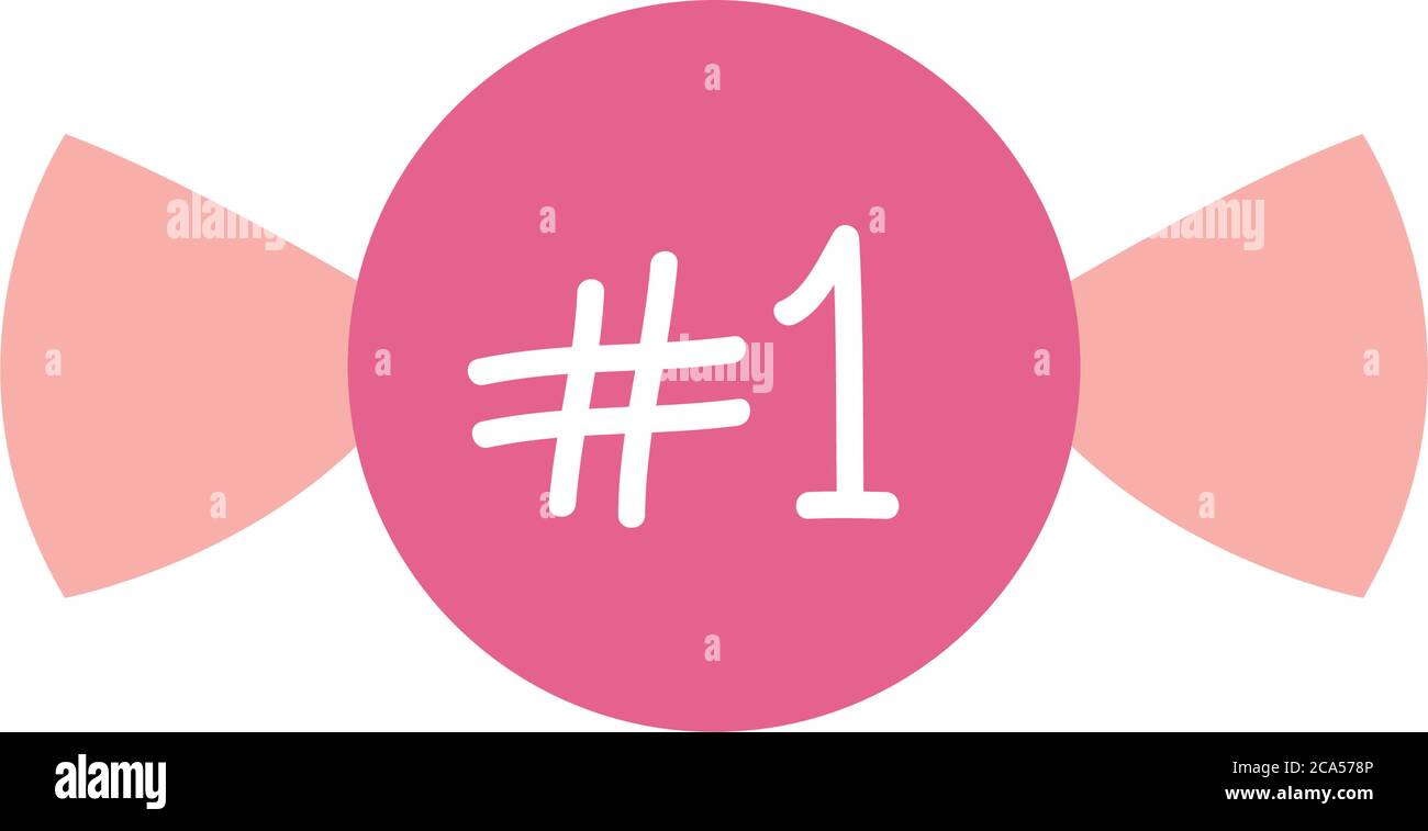 slang bubbles concept, candy with number 1 word over white background ...