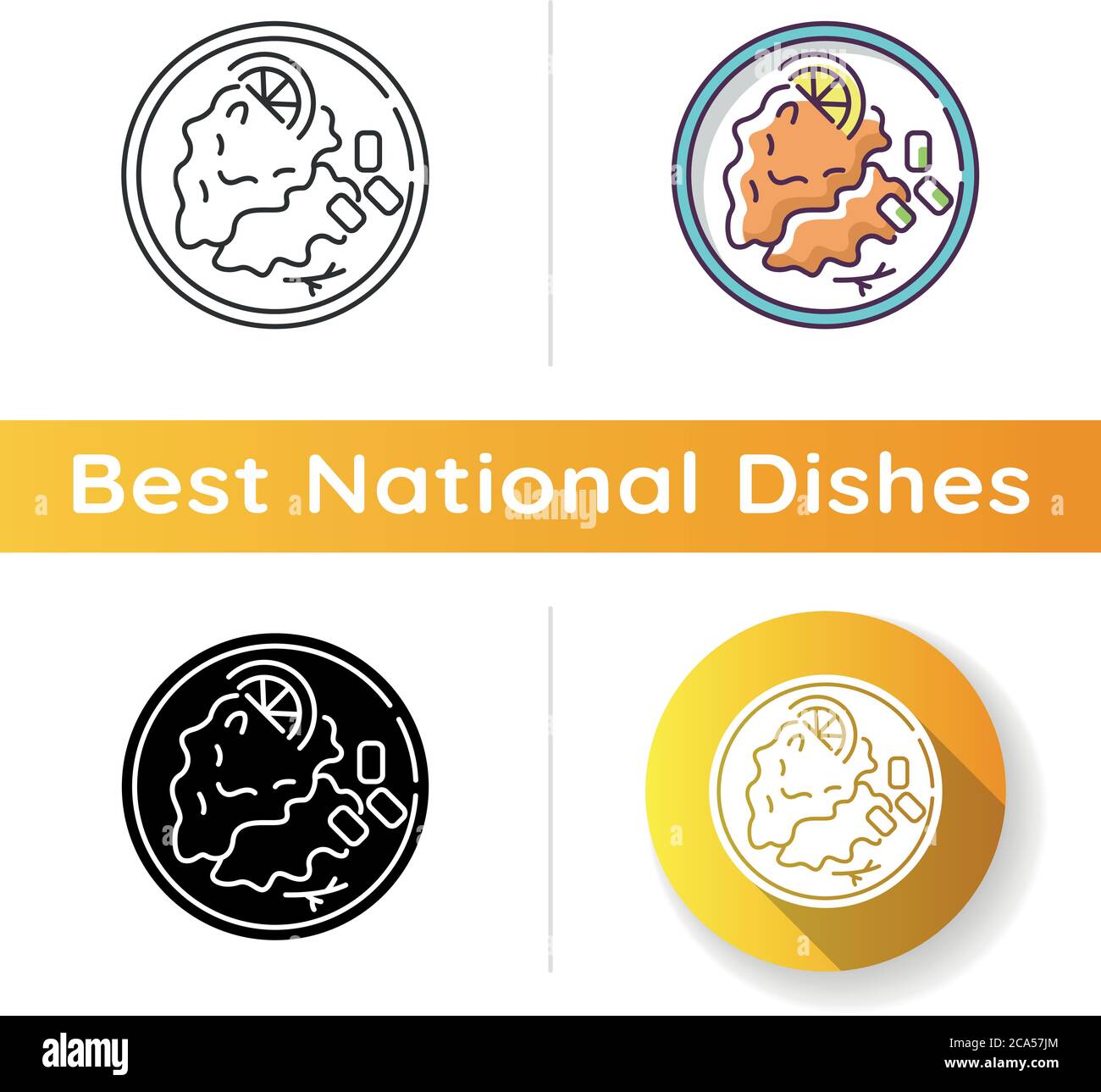 Wiener schnitzel icon. German meat dish. Traditional european meal ...