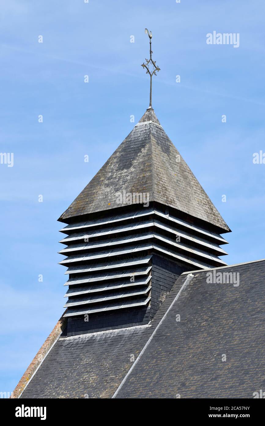 France, Aisne, Esquéhéries, Saint-Martin church steeple under ...