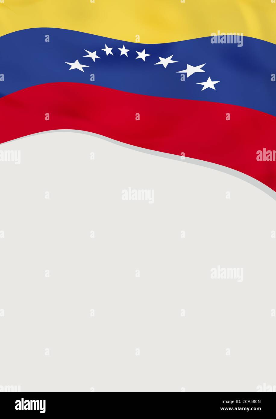 Leaflet design with flag of Venezuela. Vector template Stock Vector ...