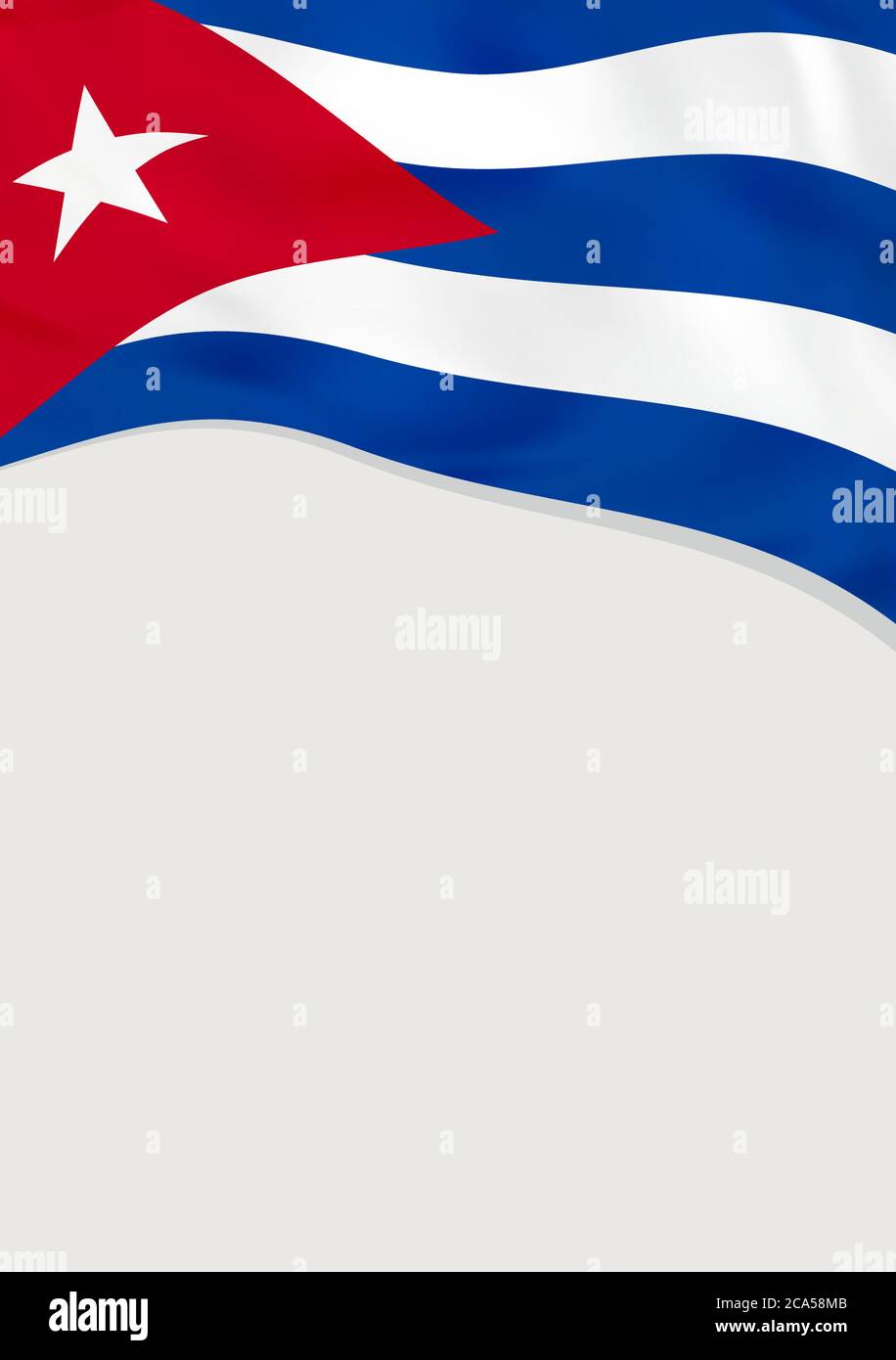 Leaflet design with flag of Cuba. Vector template Stock Vector Image ...