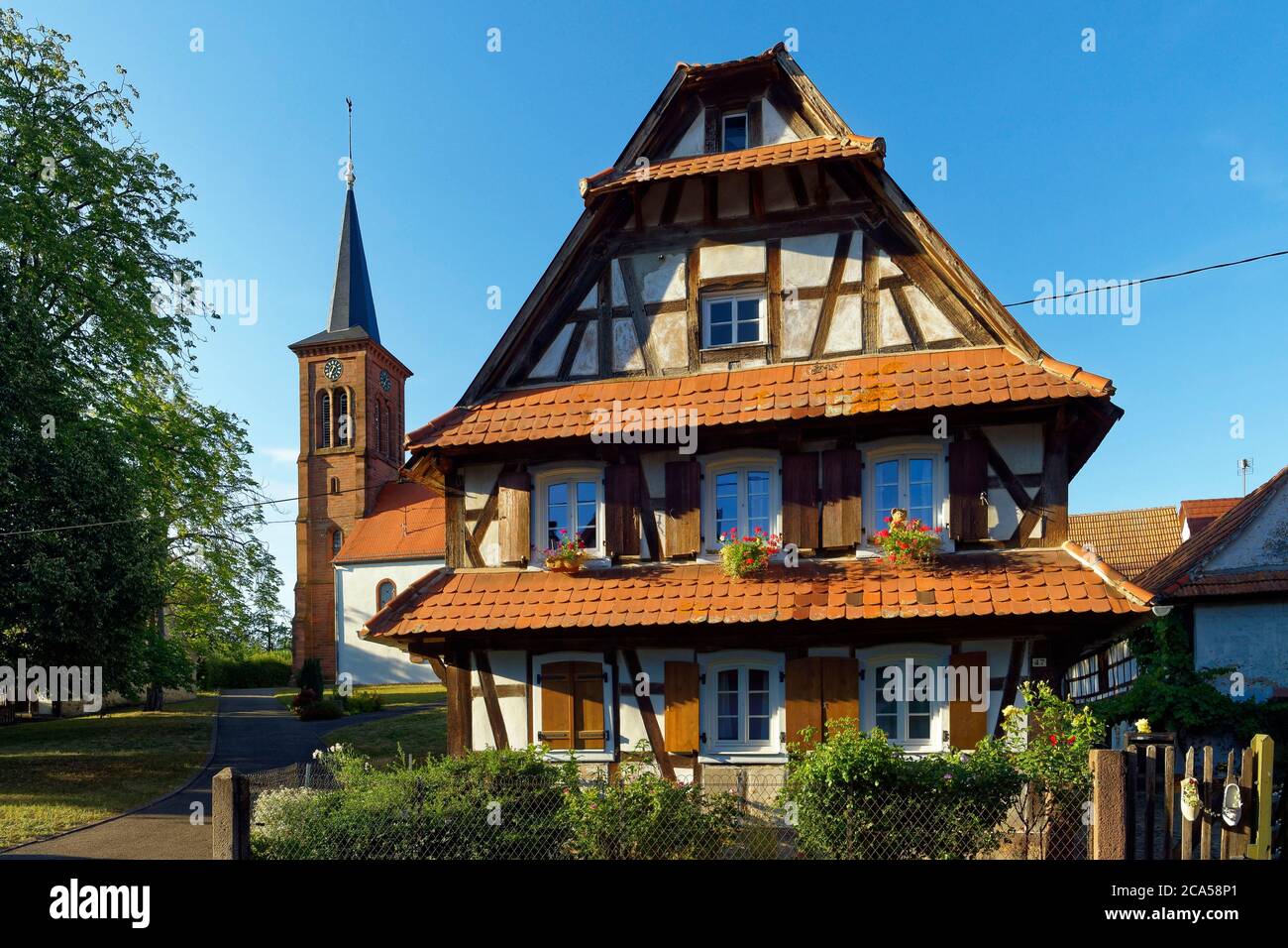 France, Bas Rhin, Hunspach, labelled Les Plus Beaux Villages de France ...