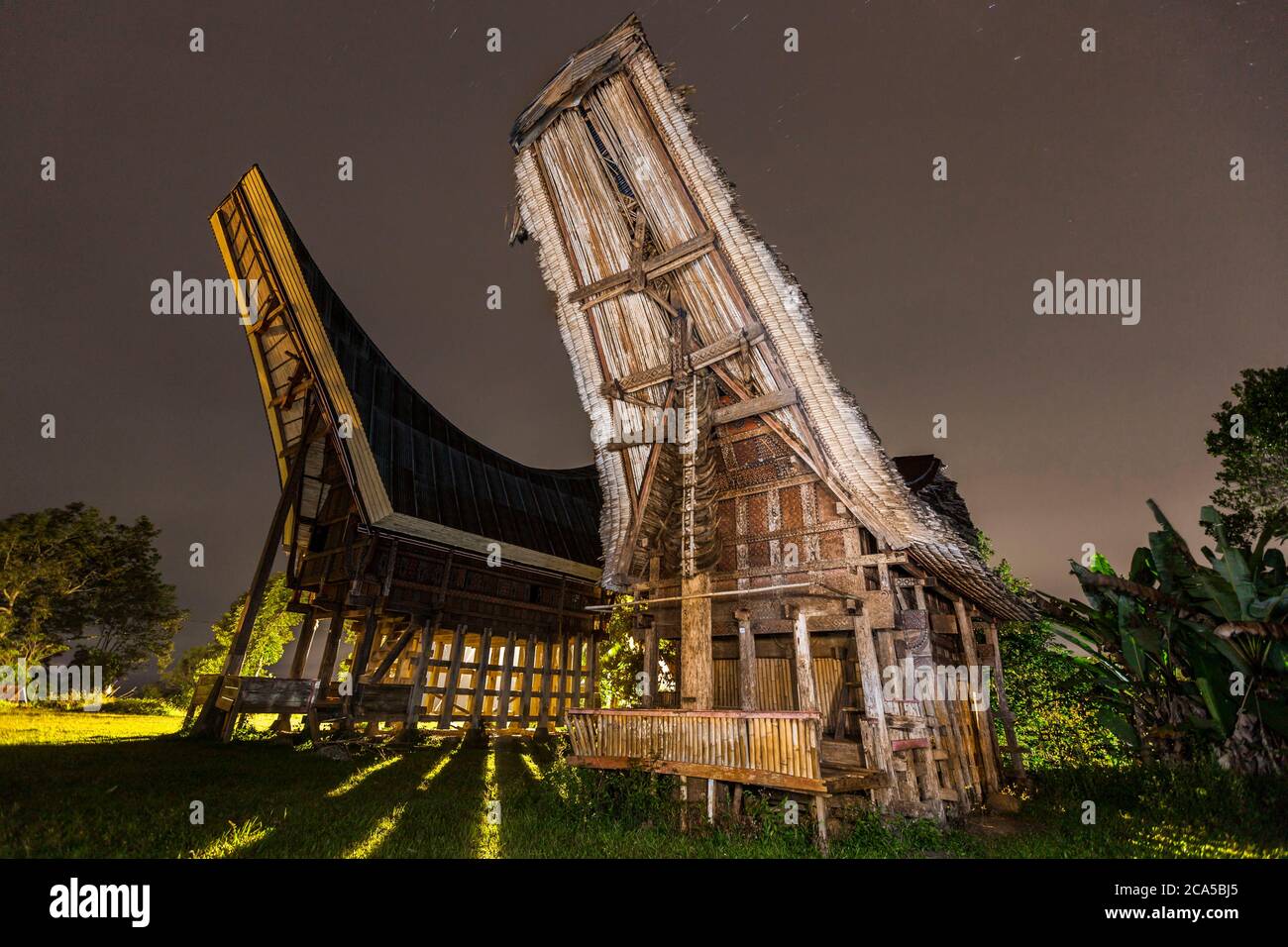 Indonesia, Sulawesi, Tana Toraja, Batutumonga village, night view of ...
